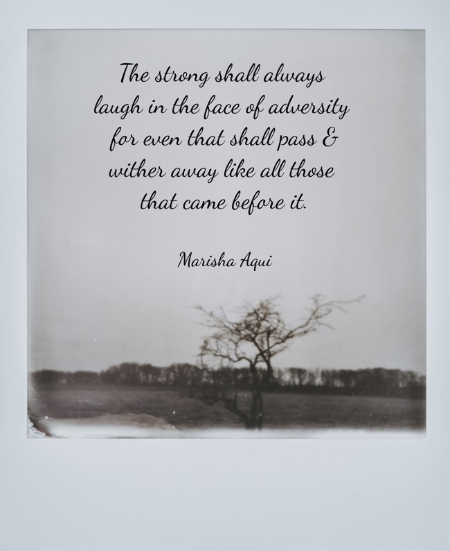 The strong shall always laugh in the face of adversity for - Quozio