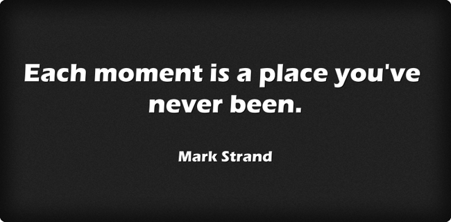 Each moment is a place you've never been. - Quozio