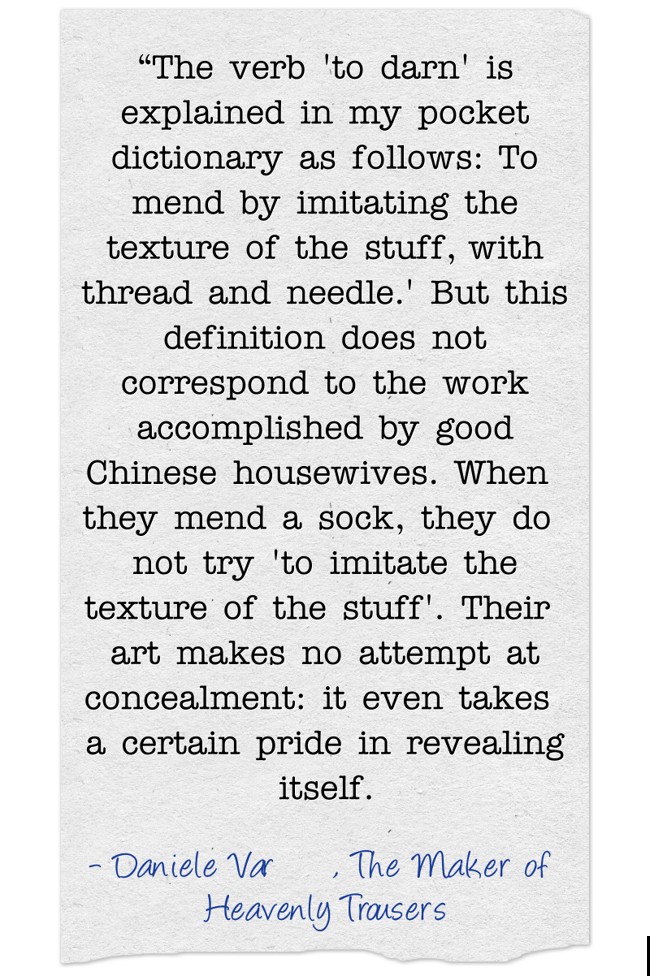 “The verb 'to darn' is explained in my pocket dictionary as - Quozio