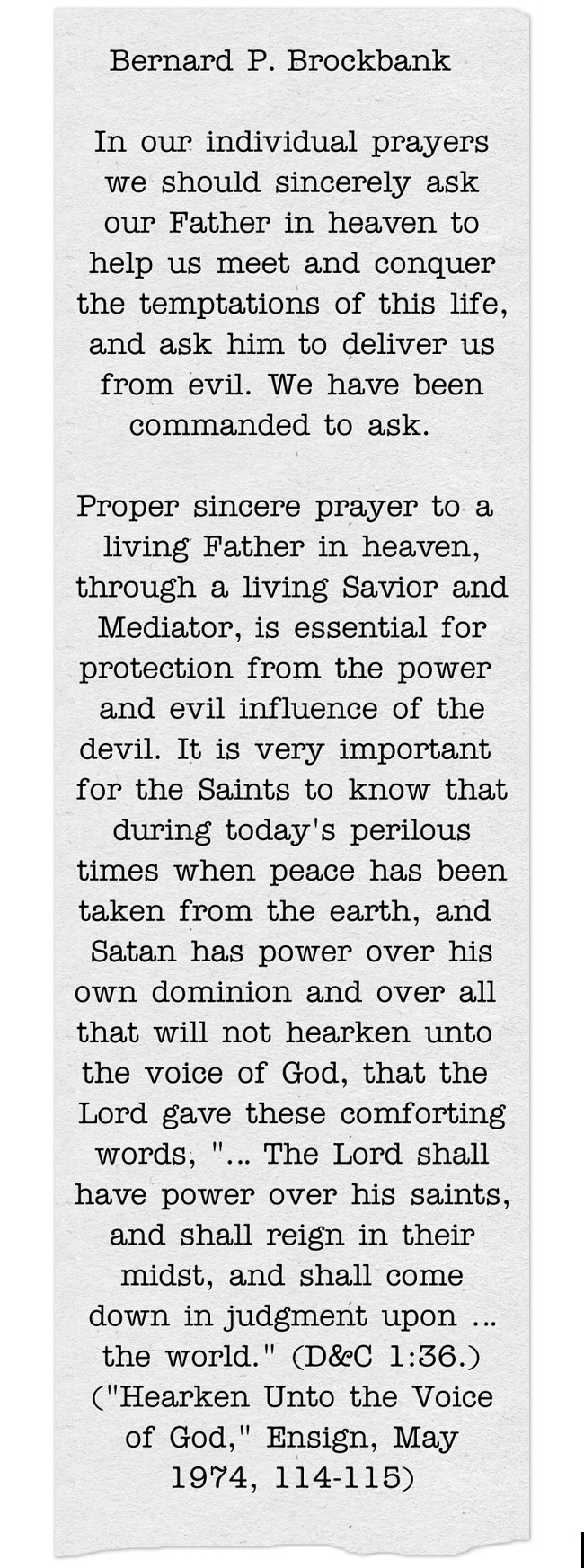 Bernard P. Brockbank In our individual prayers we should - Quozio