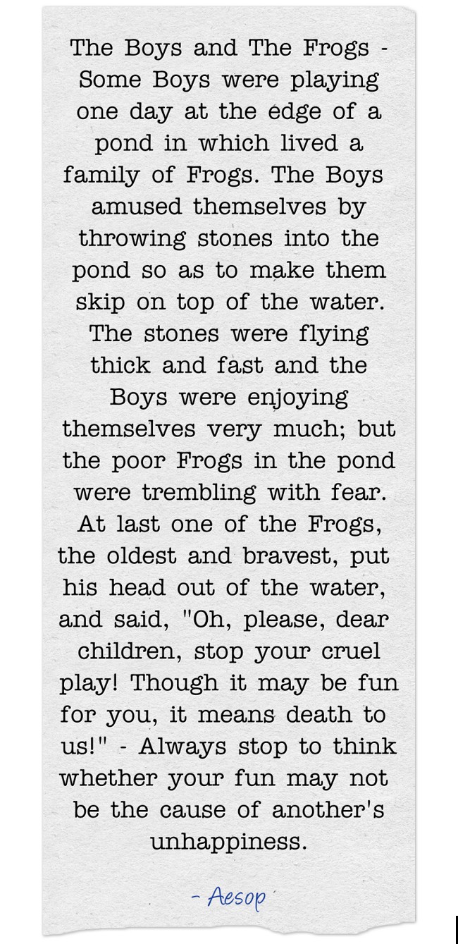 The Boys and The Frogs - Some Boys were playing one day at - Quozio