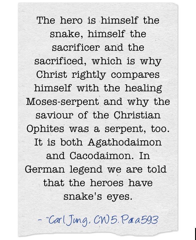 The hero is himself the snake, himself the sacrificer and - Quozio
