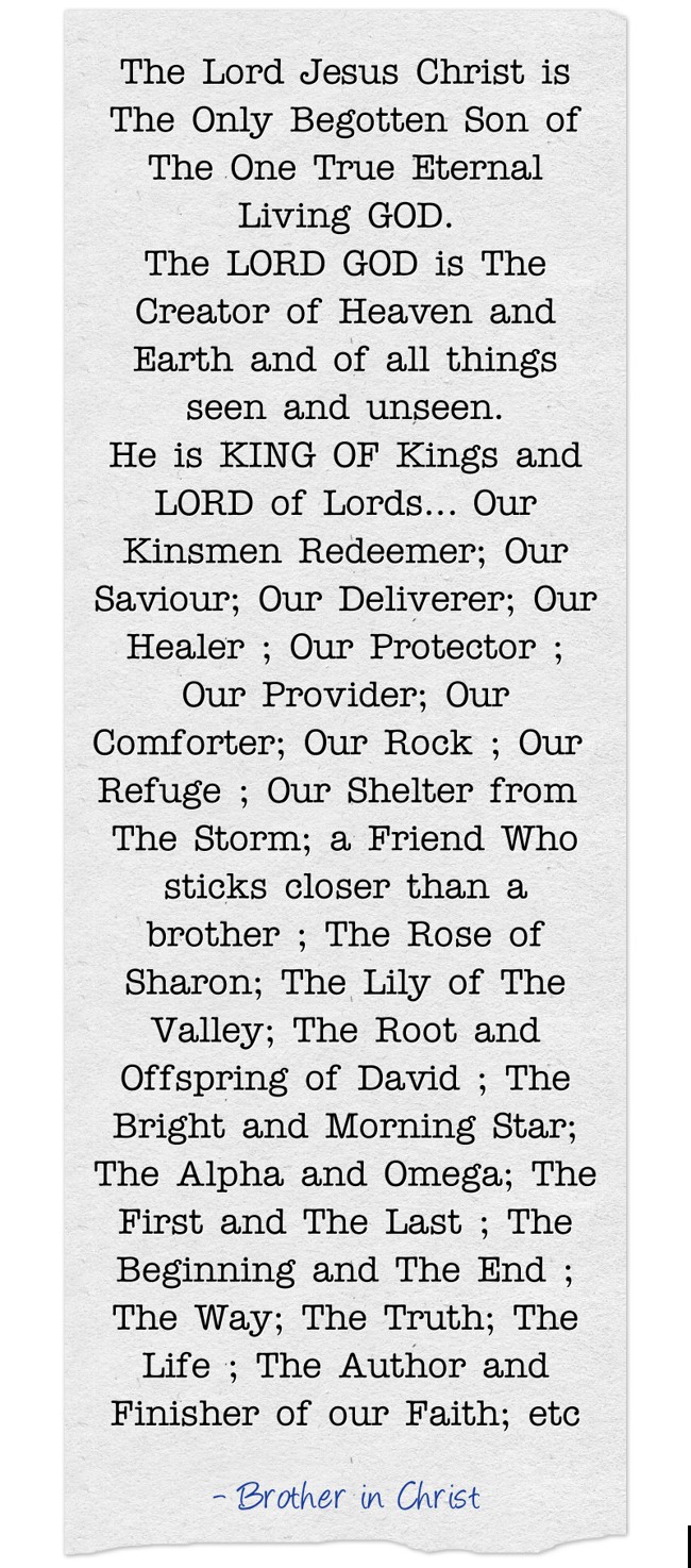 The Lord Jesus Christ is The Only Begotten Son of The One - Quozio