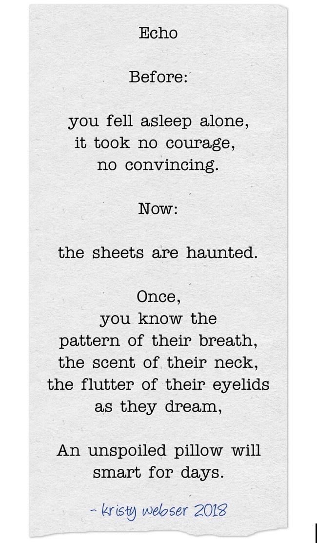 Echo Before: you fell asleep alone, it took no courage, no - Quozio