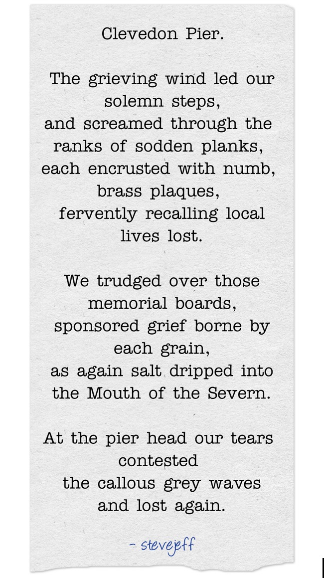 Clevedon Pier. The grieving wind led our solemn steps, and - Quozio