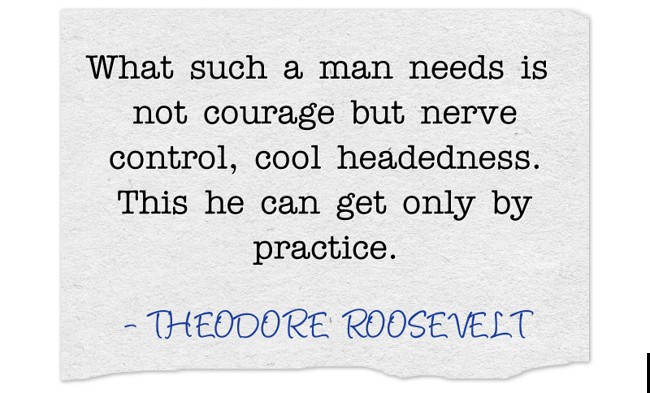 What such a man needs is not courage but nerve control, - Quozio