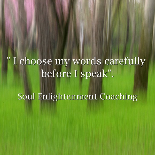 " I choose my words carefully before I speak". - Quozio