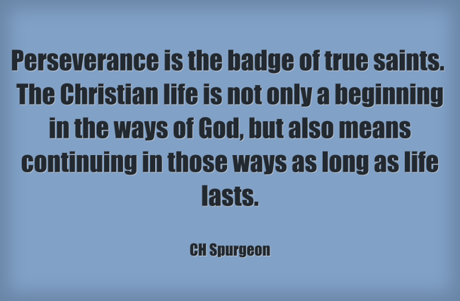 Perseverance is the badge of true saints. The Christian - Quozio