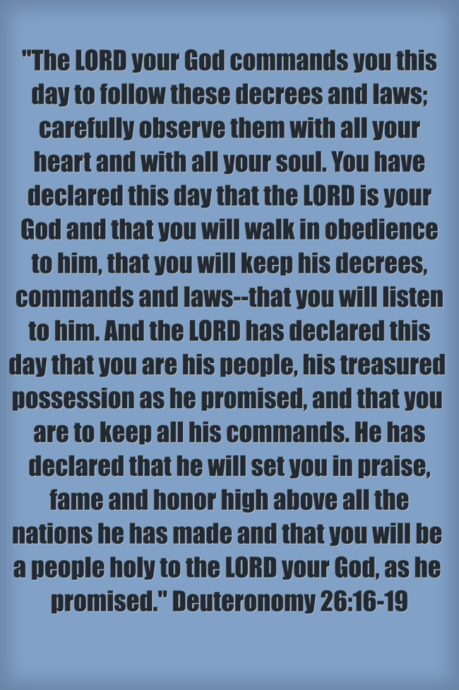 "The LORD your God commands you this day to follow these - Quozio