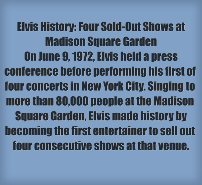 Elvis History: Four Sold-Out Shows at Madison Square Garden - Quozio