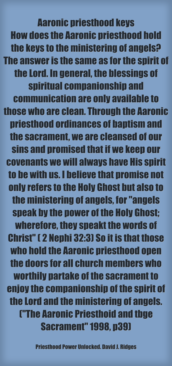 Aaronic priesthood keys How does the Aaronic priesthood - Quozio
