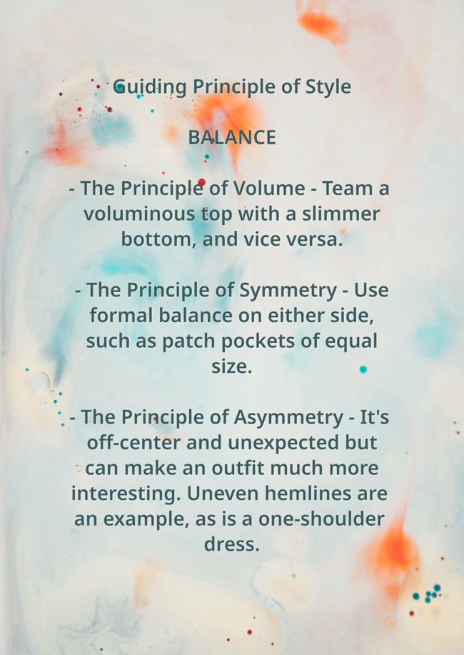 Guiding Principle of Style BALANCE - The Principle of - Quozio