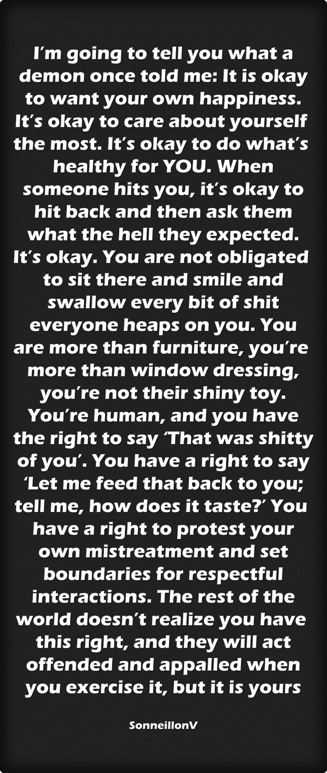 I’m going to tell you what a demon once told me: It is okay - Quozio