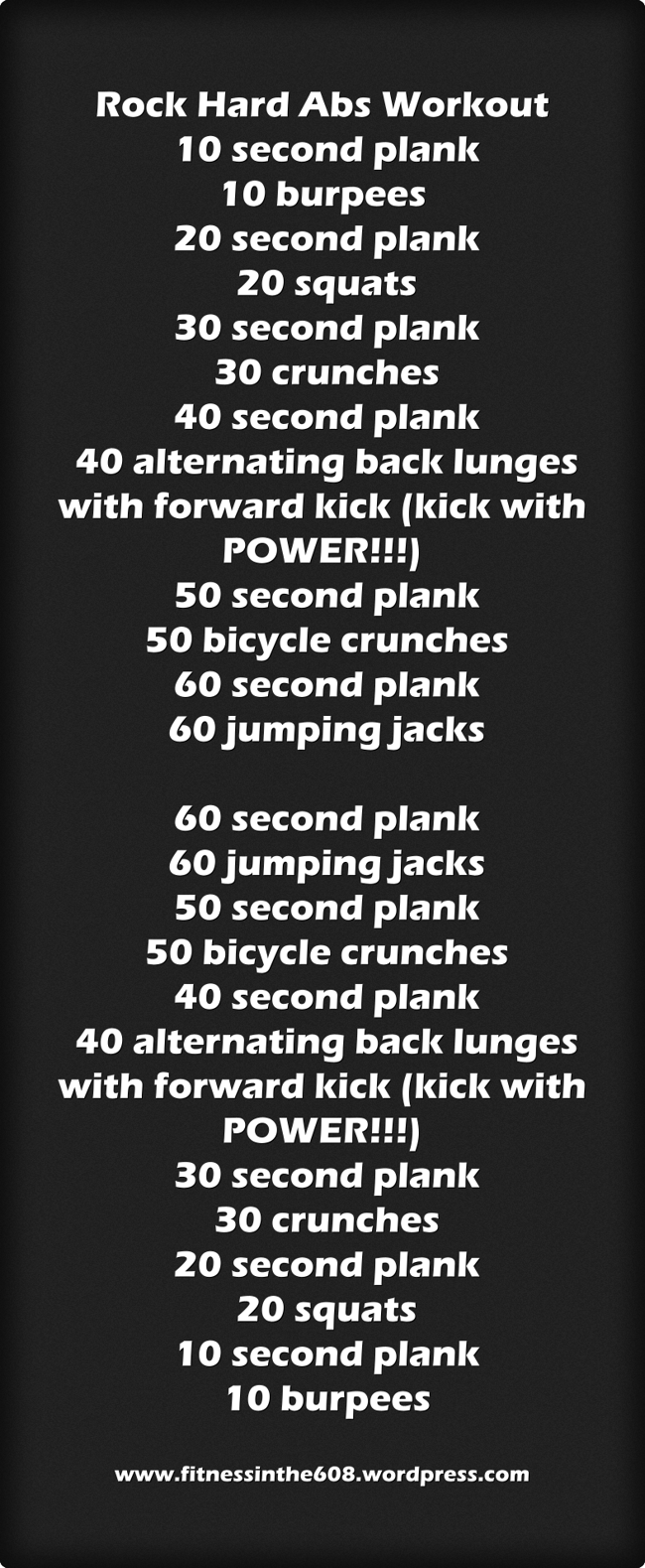 Rock Hard Abs Workout 10 second plank 10 burpees 20 second - Quozio