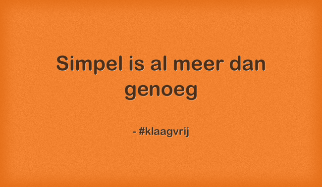 Simpel is al meer dan genoeg - Quozio