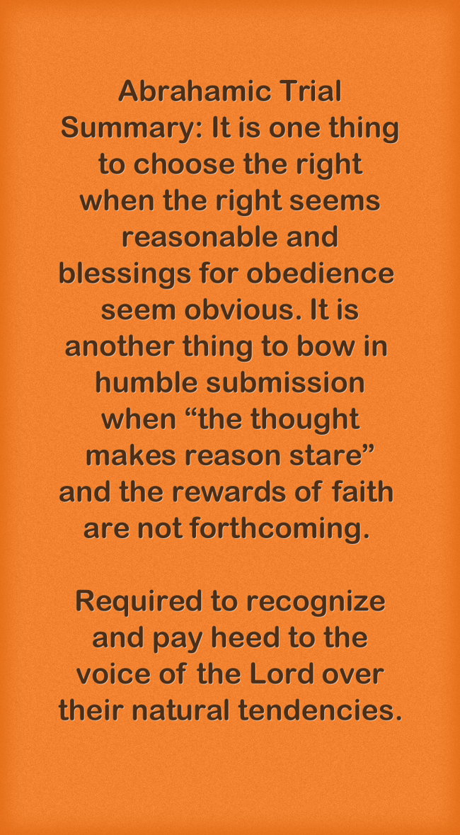 Abrahamic Trial Summary: It is one thing to choose the - Quozio