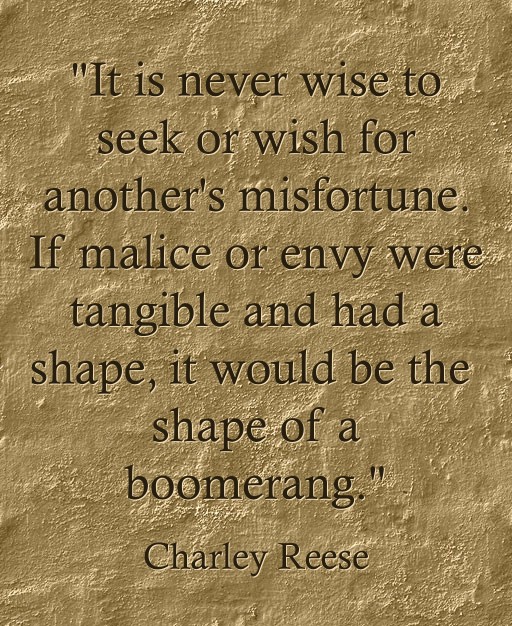 "It is never wise to seek or wish for another's misfortune. - Quozio