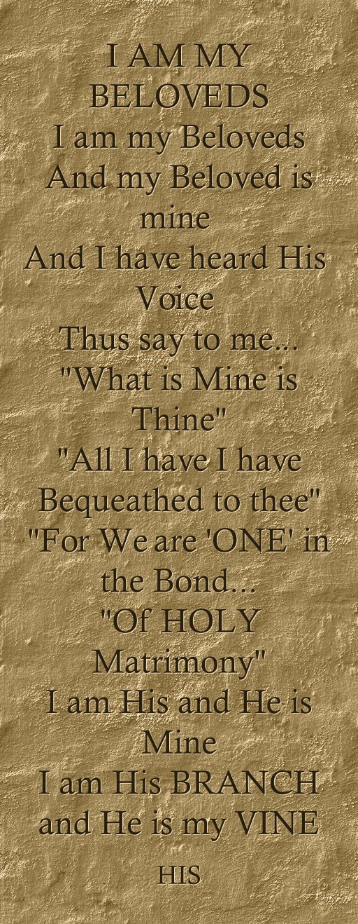 I AM MY BELOVEDS I am my Beloveds And my Beloved is mine - Quozio