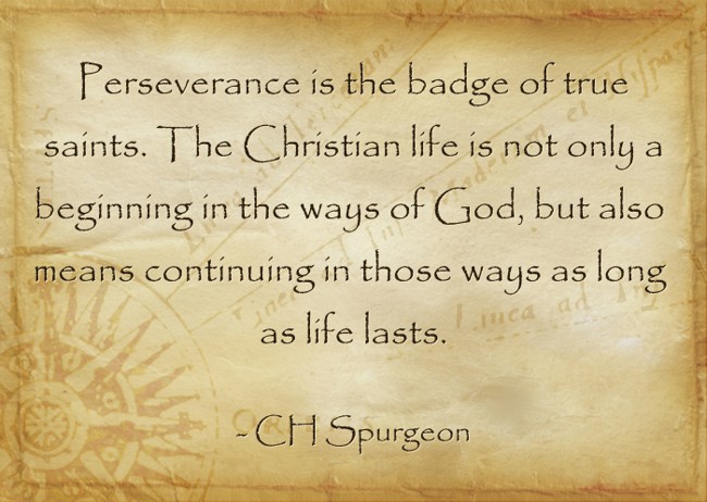 Perseverance is the badge of true saints. The Christian - Quozio