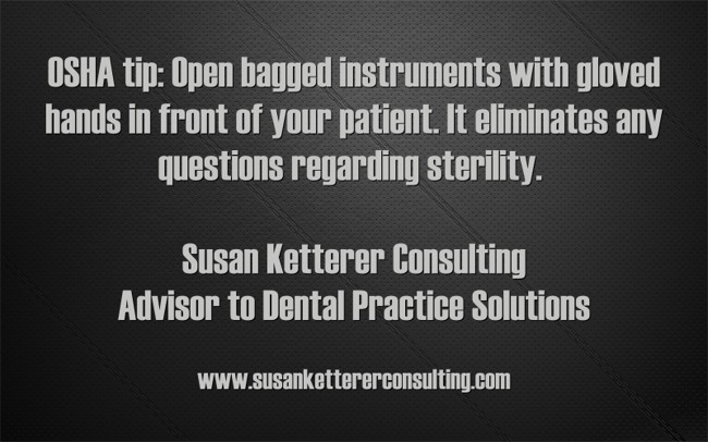 OSHA tip: Open bagged instruments with gloved hands in - Quozio