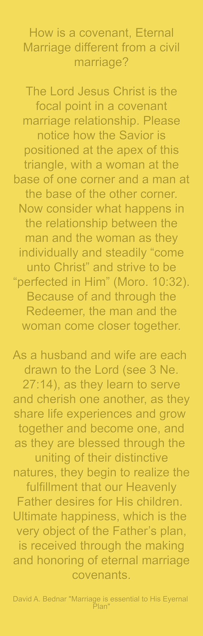 How is a covenant, Eternal Marriage different from a civil - Quozio
