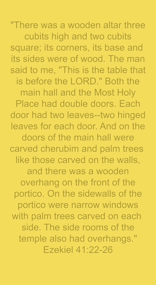 "There was a wooden altar three cubits high and two cubits - Quozio