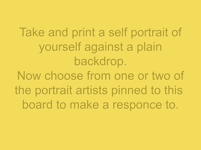 Take and print a self portrait of yourself against a plain - Quozio