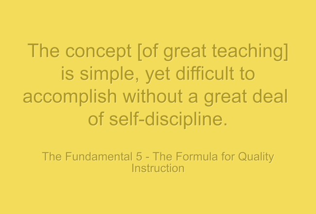 The concept [of great teaching] is simple, yet difficult to - Quozio