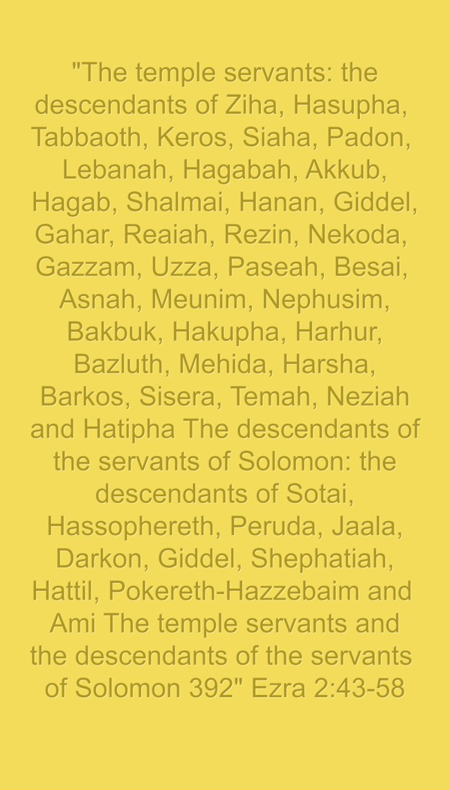 "The temple servants: the descendants of Ziha, Hasupha, - Quozio