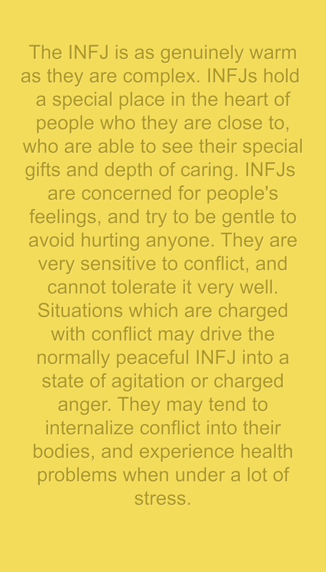 The INFJ is as genuinely warm as they are complex. INFJs - Quozio