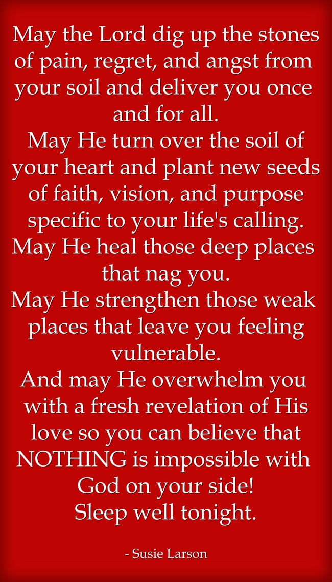 May the Lord dig up the stones of pain, regret, and angst - Quozio
