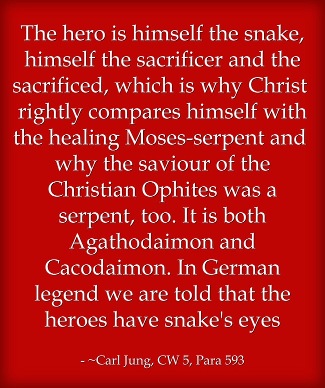 The hero is himself the snake, himself the sacrificer and - Quozio