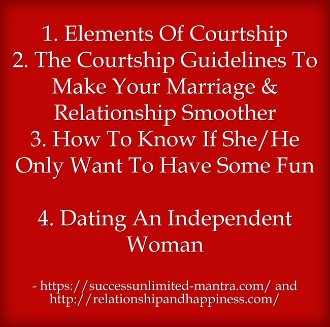1. Elements Of Courtship 2. The Courtship Guidelines To - Quozio