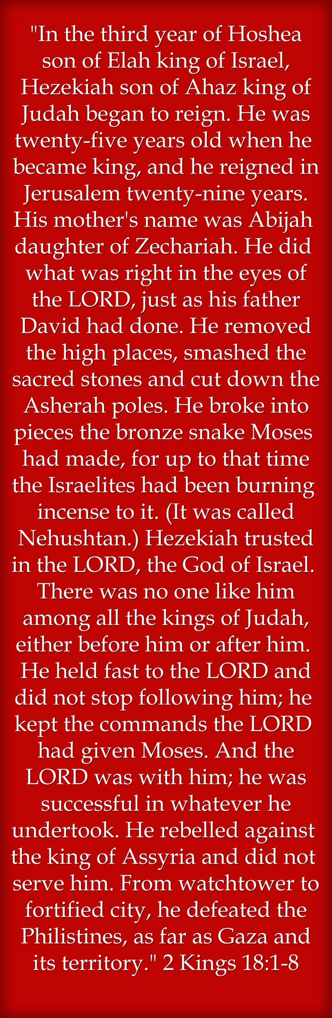 "In the third year of Hoshea son of Elah king of Israel, - Quozio