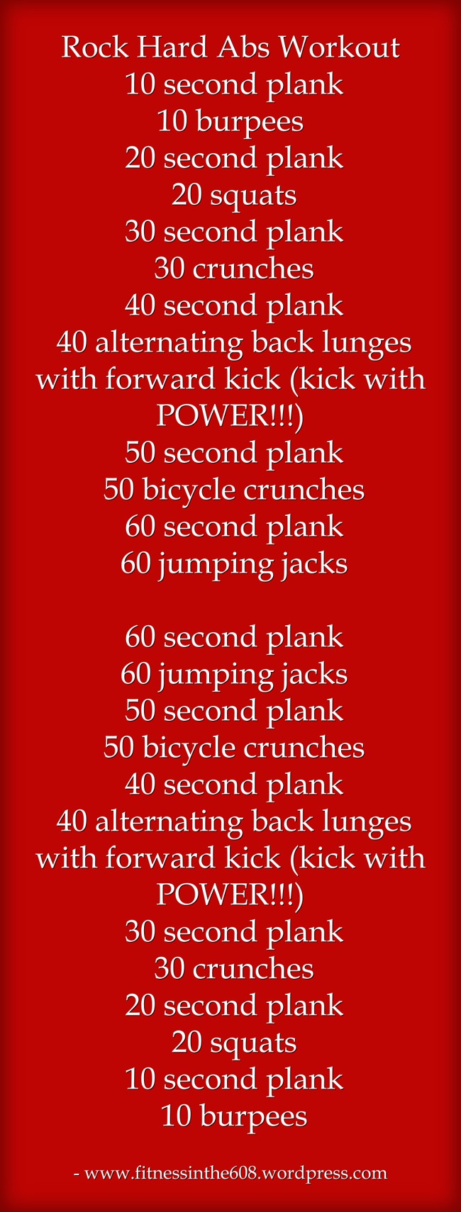 Rock Hard Abs Workout 10 second plank 10 burpees 20 second - Quozio