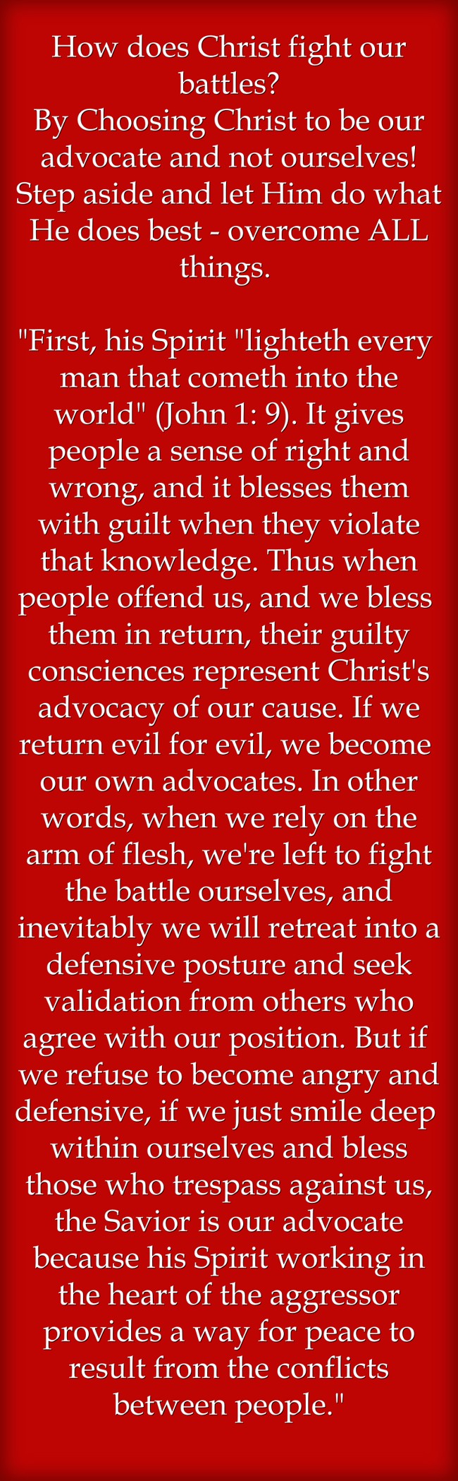 How does Christ fight our battles? By Choosing Christ to be - Quozio