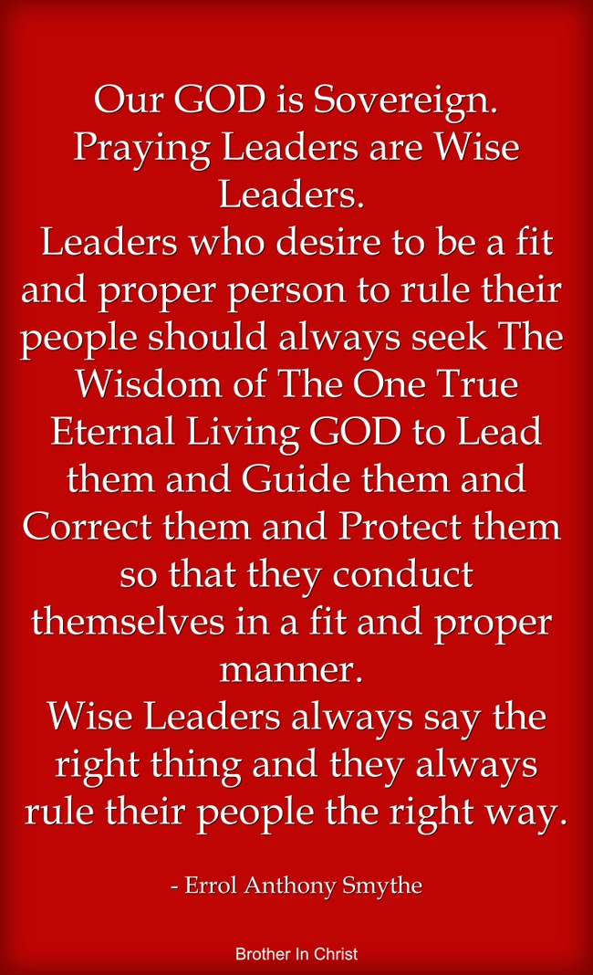 Our GOD is Sovereign. Praying Leaders are Wise Leaders. - Quozio