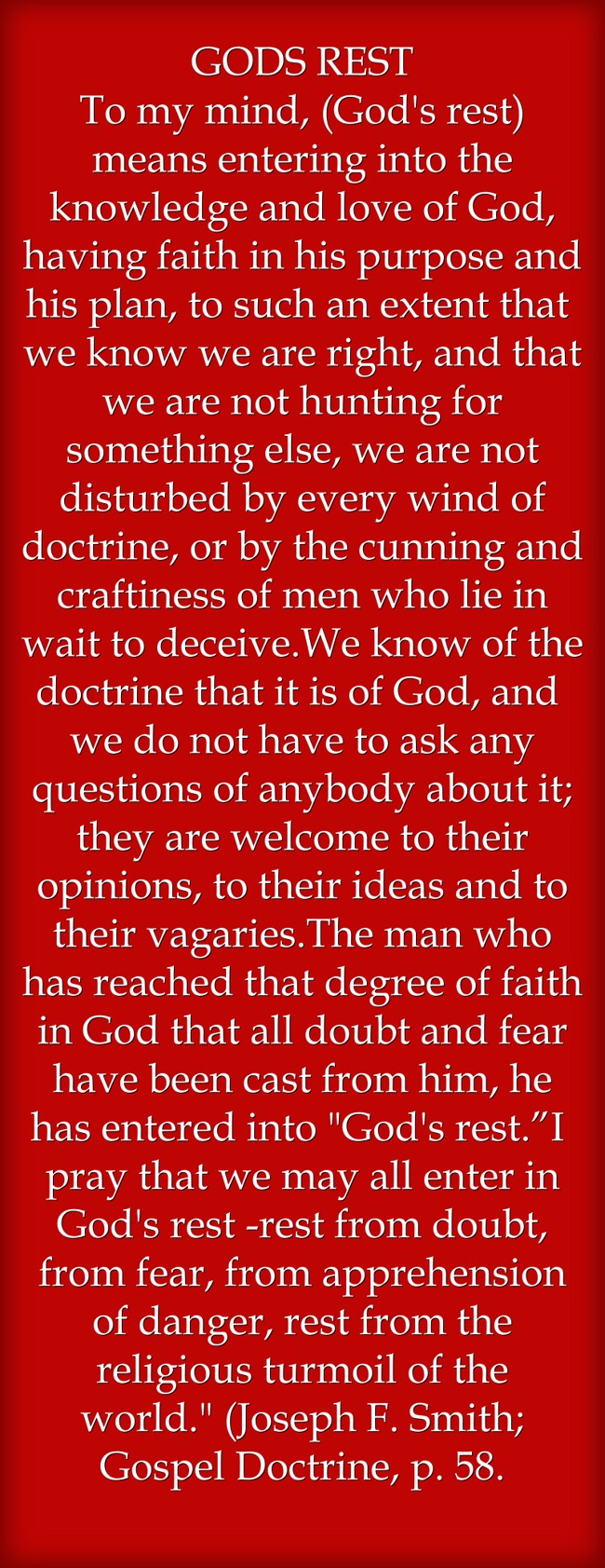 GODS REST To my mind, (God's rest) means entering into the - Quozio