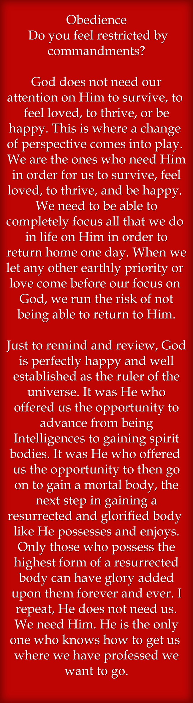 Obedience Do you feel restricted by commandments? God does - Quozio