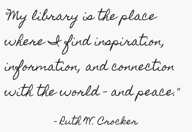 "My library is the place where I find inspiration, - Quozio