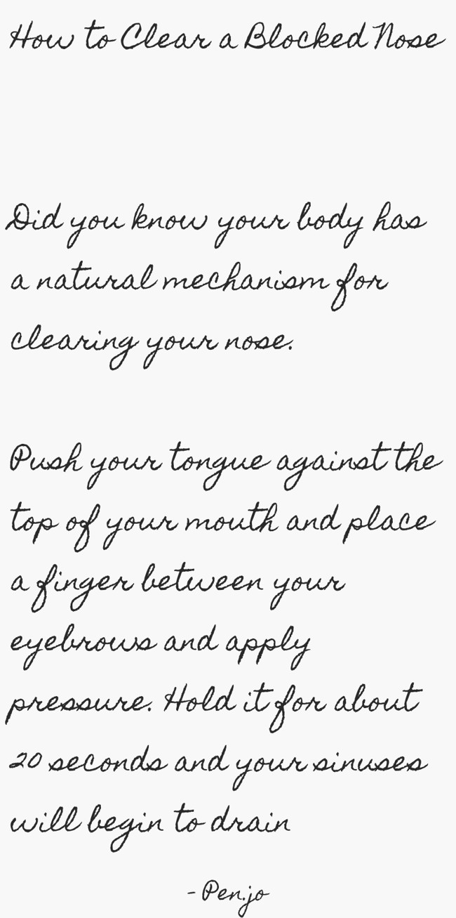 How to Clear a Blocked Nose Did you know your body has a - Quozio