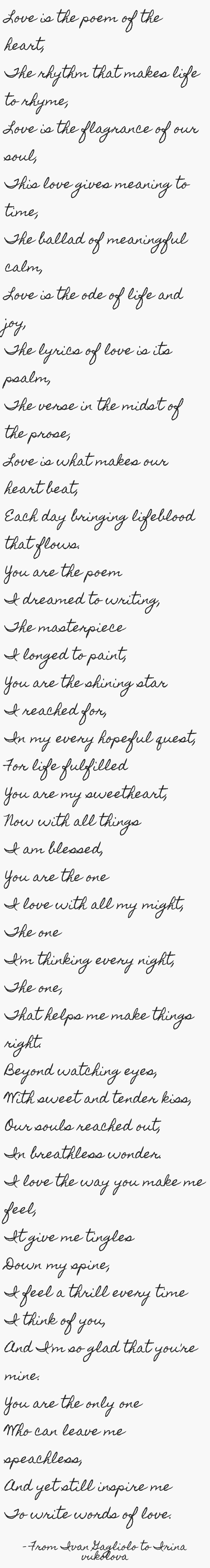 Love is the poem of the heart, The rhythm that makes life - Quozio