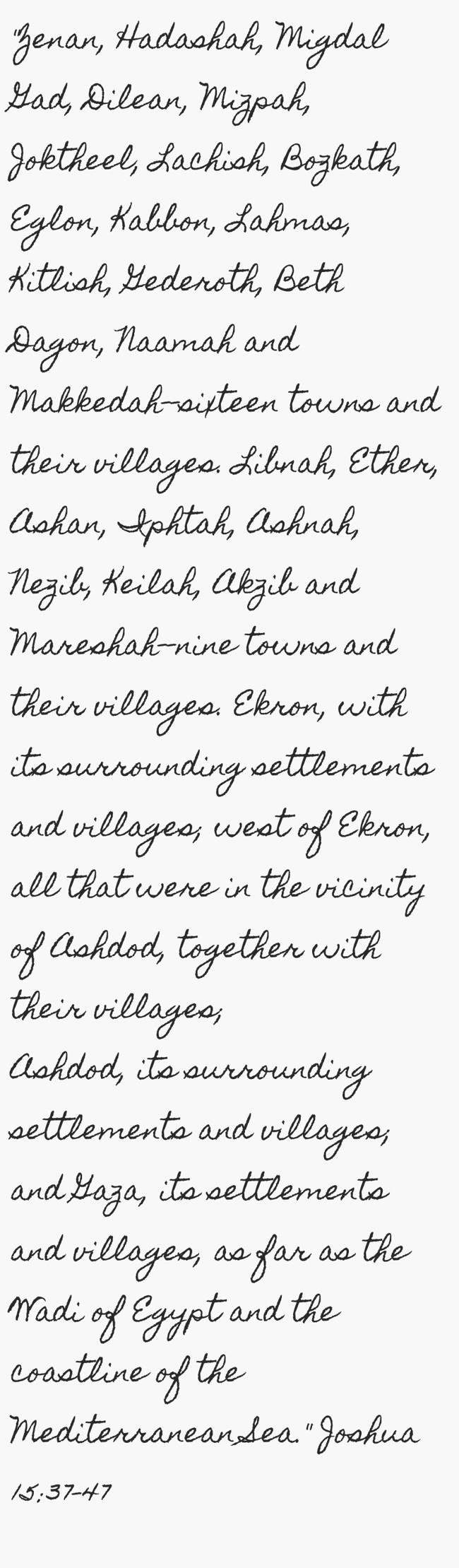 "Zenan, Hadashah, Migdal Gad, Dilean, Mizpah, Joktheel, - Quozio