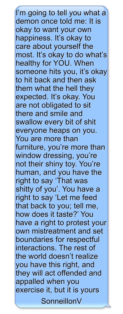 I’m going to tell you what a demon once told me: It is okay - Quozio