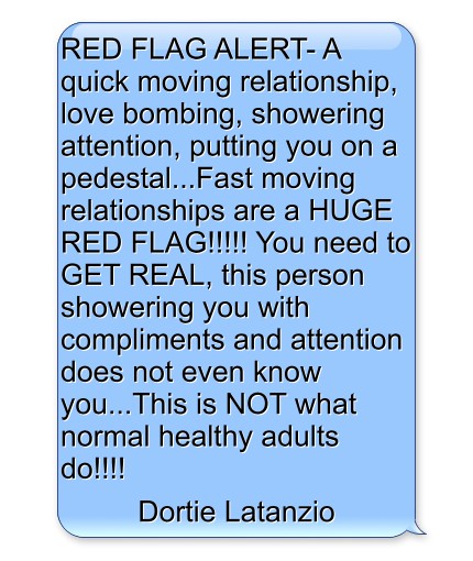 RED FLAG ALERT- A quick moving relationship, love bombing, - Quozio