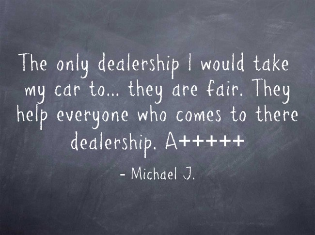 The only dealership I would take my car to... they are - Quozio