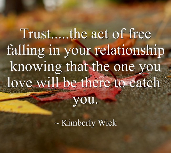 Trust.....the act of free falling in your relationship - Quozio