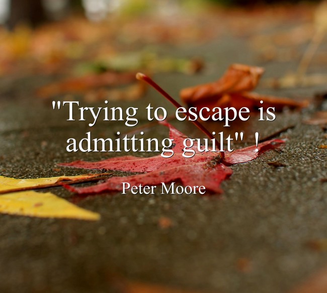 "Trying to escape is admitting guilt" ! - Quozio