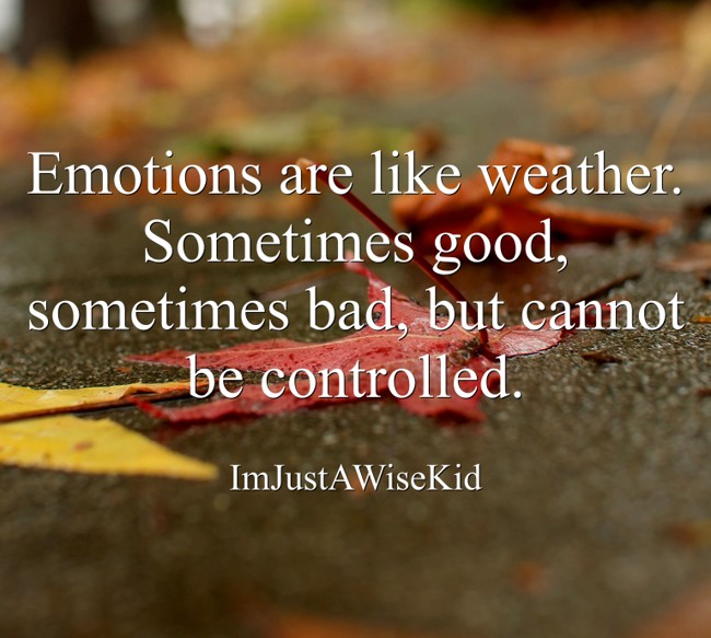Emotions are like weather. Sometimes good, sometimes bad, - Quozio