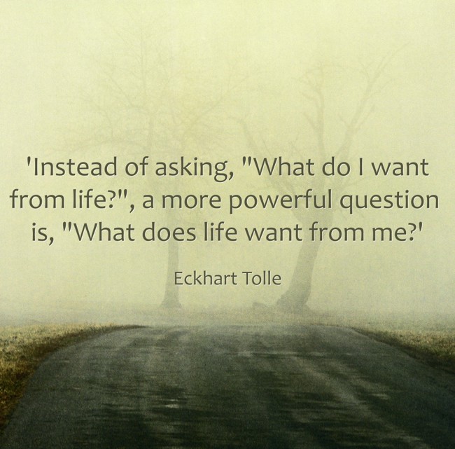 'Instead of asking, "What do I want from life?", a more - Quozio
